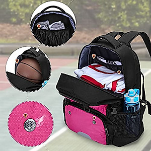DSLEAF Basketball Bag, Soccer Backpack with Ball Compartment & Shoe Compartment for Basketball, Soccer, Volleyball Sports