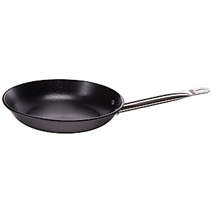 Imusa LCI-19006 Light Cast Iron Pre-seasoned Non-Stick Saute HandlesSaute Pan with Stainless Steel Handles, Black, 9.5-Inch