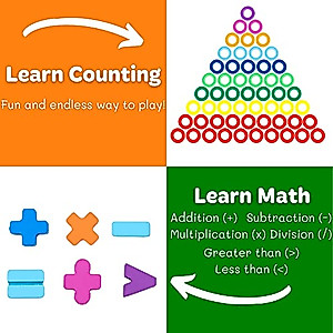 GeroCrew Wooden Montessori Toys for Kids Toddler Number Puzzles Sorter Counting Shape Stacker Stacking Game Preschool Toys for Boy Girl Learning Education Math Blocks 1 Year Old Girl Gifts (Rainbow)