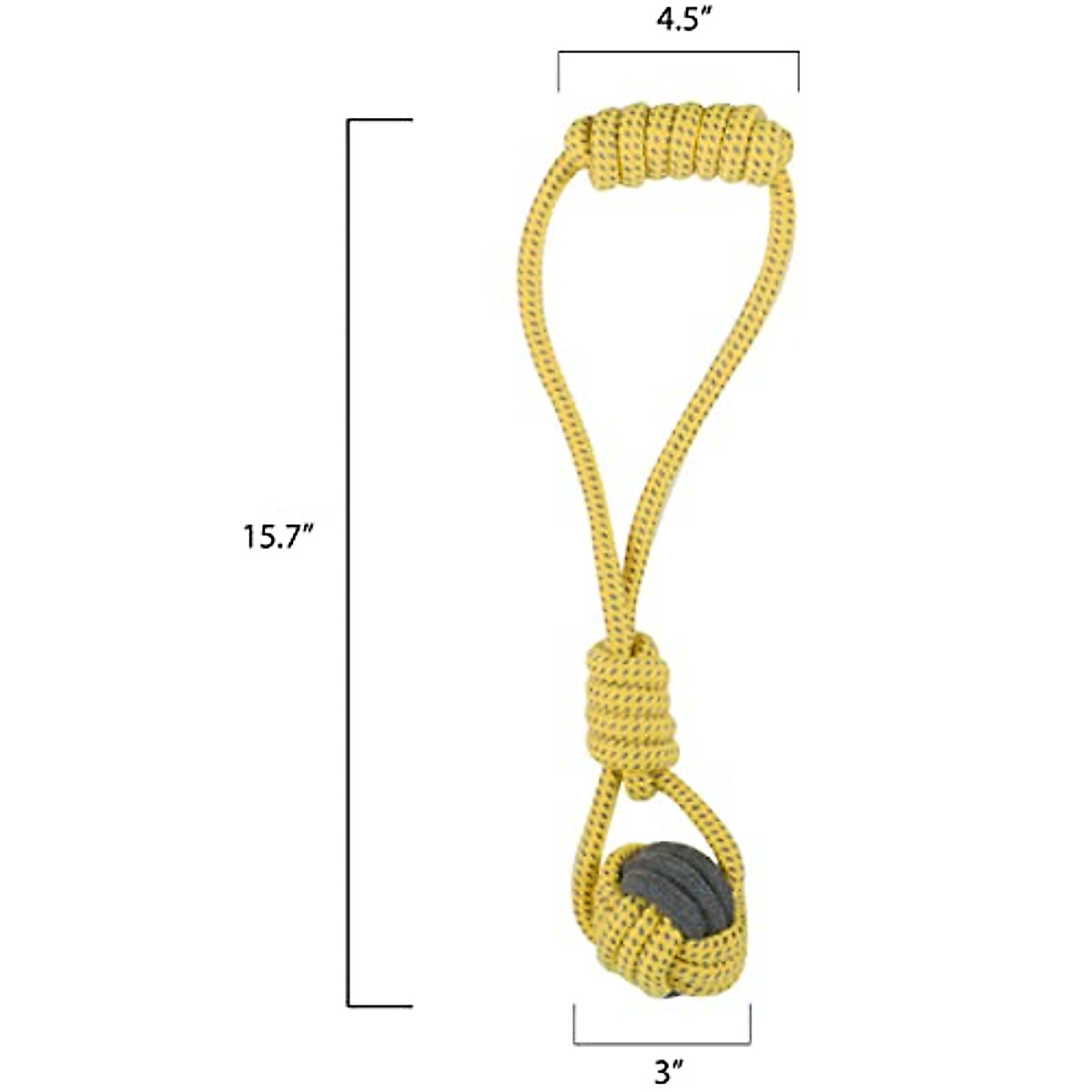 ALLUM Dog Rope Toys with Knotted Ball and Handle - Interactive and Stimulating Dog Toys & Puppy Toys - Dog Toys for Boredom - Ball on Rope (Yellow)