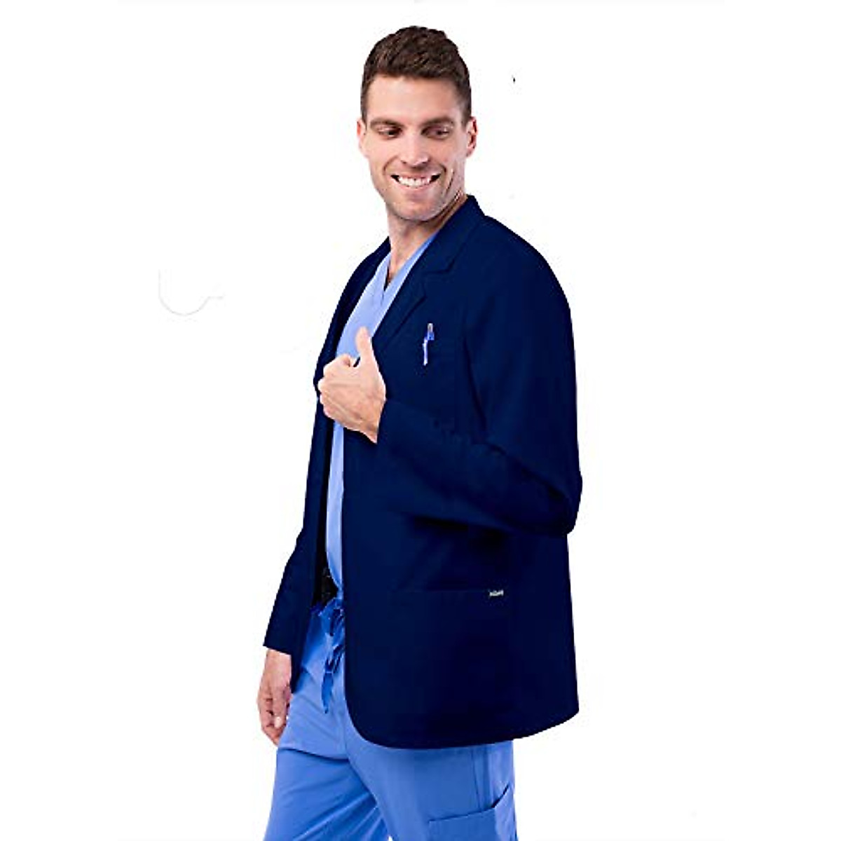 Adar Universal Unisex Lab Coats - Classic 31" Consultation Lab Coat - 805 - Navy - 3X