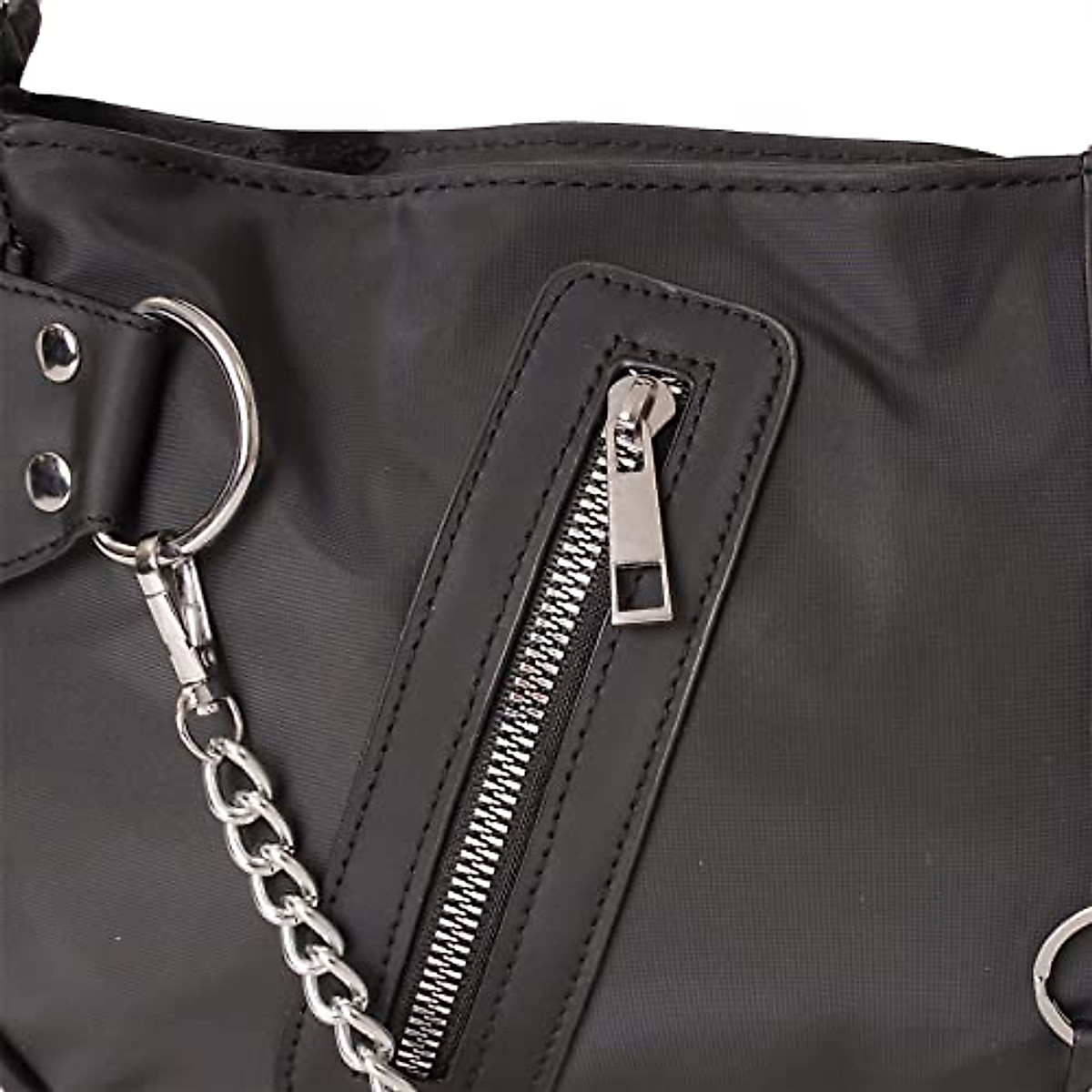 Ro Rox Veda Handbag Hobo Chain D-Ring Women's Shoulder Bag Punk Gothic