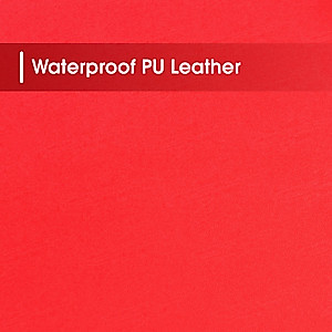 BarberPub Waiting Room Chairs, Heavy Duty Office Guest Reception Bench, Faux Leather Upholstered Lobby Chairs for Salon, Conference Room 7008 (Red)