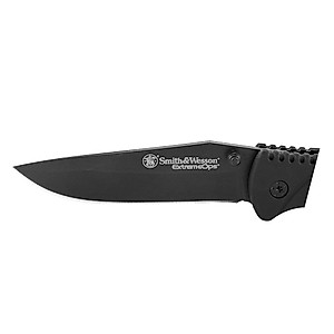 Smith & Wesson Extreme Ops SWA25 7.8in High Carbon S.S. Folding Knife with 3.3in Clip Point Blade and Aluminum Handle for Outdoor, Tactical, Survival and EDC