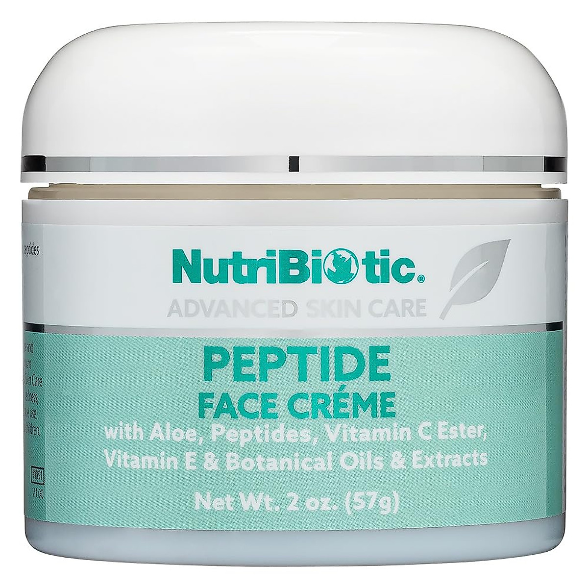 NutriBiotic – Peptide Face Creme with GSE, 2 Oz | Ultra-Hydrating | Collagen Synthesis Support | with Botanical Extracts & Oils & Vitamin E | Natural Fragrance & Paraben Free
