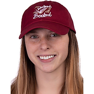 Ann Arbor T-shirt Co. My Weekend is All Booked | Funny Cute Book Club Reader Reading Women's Baseball Dad Hat-Cardinal