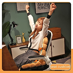 Tyrafry Cute Seat Cushion Soft Sofa Pillow Chair Pad Plush Back Cushion Cozy Washable Seat Cushion Pad for Car, Office and Home, Happy