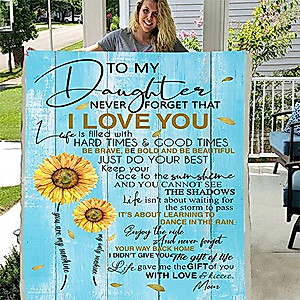 Maylian to My Daughter Sunflower Sherpa Blanket - Comforting Gift from Mom for Birthdays or Christmas