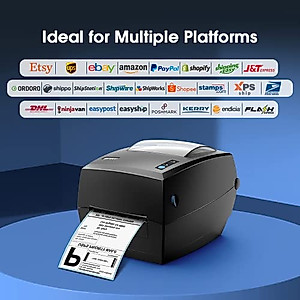 iDPRT Thermal Label Printer, Label Maker for Shipping Packages & Small Business, Built-in Holder Shipping Label Printer SP420, Support 2" - 4.65" Monochrome Label Maker Compatible with Win, Mac&Linux