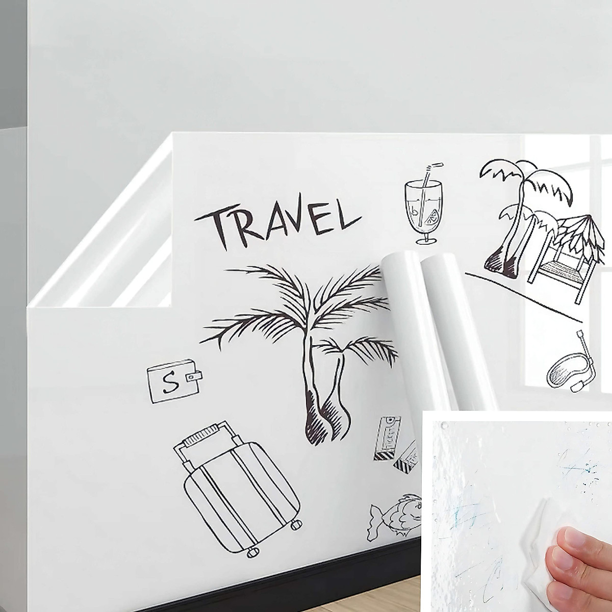 Heroad Brand 17.7'' x 5ft Clear Contact Paper Shelf and Drawer Liner Clear Glossy Self-Adhesive Film Cover Removable Protective Film Clear Contact Paper for Shelves Kitchen Cabinets Clear Shelf Liners