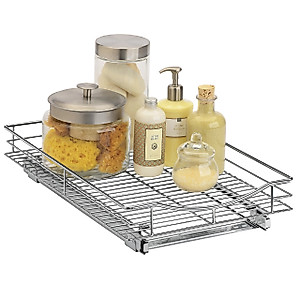 LYNK PROFESSIONAL® Pull Out Cabinet Organizer, 11" x 21" Slide Out Drawers for Kitchen Cabinets - Sliding Pull-Out Pantry Shelves – Home Shelf Organizers - Lifetime Ltd. Warranty, Chrome