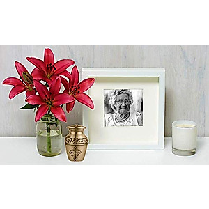 Trupoint Memorials Cremation Urns for Human Ashes - Decorative Urns, Urns for Human Ashes Female & Male, Urns for Ashes Adult Female, Funeral Urns - Bronze, 1 Small Keepsake