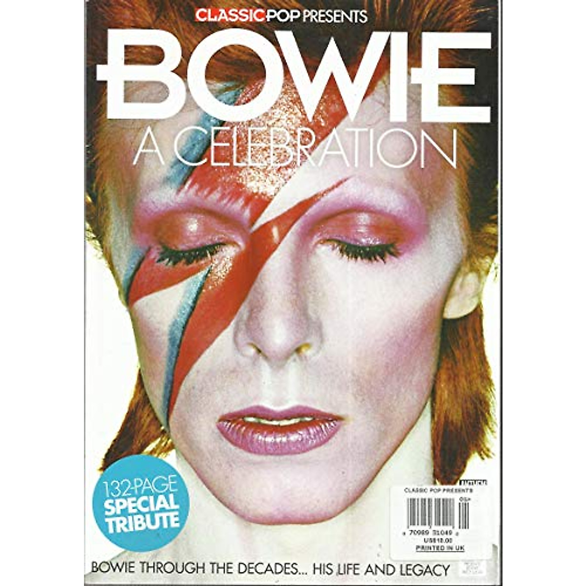 CLASSIC POP PRESENTS BOWIE A CELEBRATION MAGAZINE, 132 PAGE SPECIAL TRIBUTE, ISSUE, 2016 PRINTED IN UK ( PLEASE NOTE: ALL THESE MAGAZINES ARE PET & SMOKE FREE MAGAZINES. NO ADDRESS LABEL. (SINGLE ISSUE MAGAZINE )