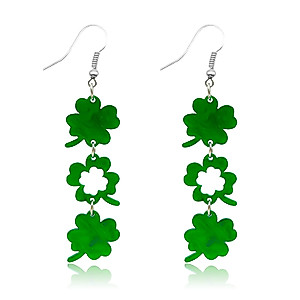 St Patricks Day Earrings St. Patrick's Day Earrings for Women Shamrock Dangle Earrings St. Patrick's Day Accessories Jewelry