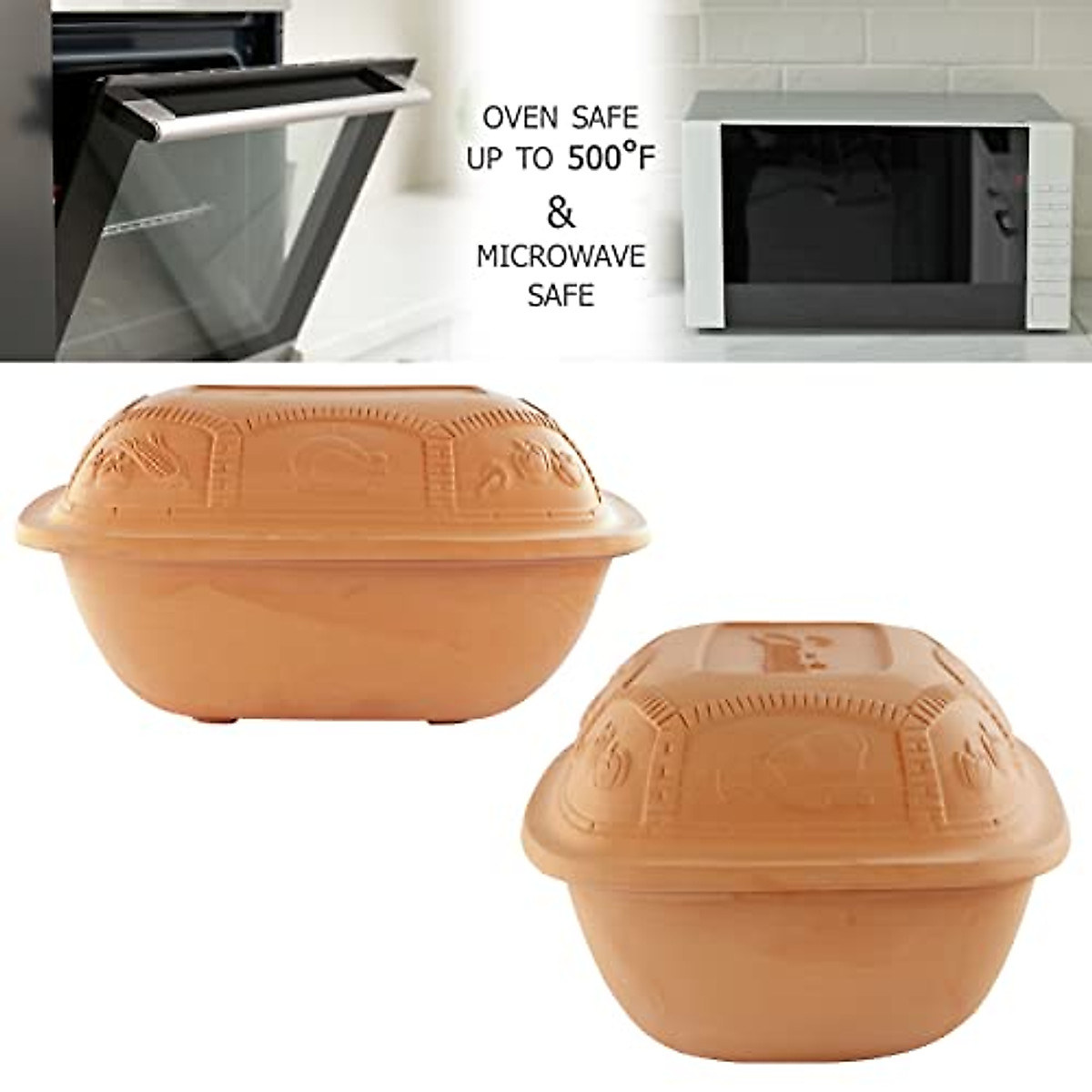 Eurita Clay Roaster, 7.2 Quart, Non-Stick Earthenware, Toxin-Free, Healthy Clay Pot Cooking, Versatile Cooking Dutch Oven, Digital Recipe and Instructions Included