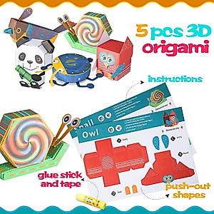 BainGesk Arts and Crafts for Kids Ages 3, 4, 5, 6, 7, 8 Years Old, 20 Projects Art Activities Toddler Craft Box, Organized Art Supplies for Boys & Girls, Fun Paper Craft Kit for Preschool