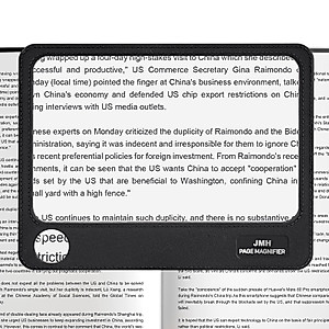 JMH Magnifying Glass for Reading, 5X Handheld Large and Lightweight Full Page Magnifier for Seniors Low Vision Reading, Inspection, Exploring