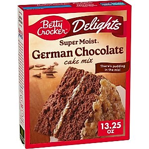 Betty Crocker Delights Super Moist German Chocolate Cake Mix, 13.25 oz.