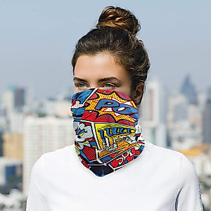 Headwear Bandana Retro Pop Art Comic Face Scarf Cover Mask Headband Neck Gaiter Dust Sun Protection Balaclava