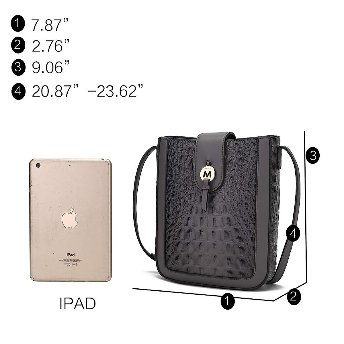 MKF Collection Crossbody Bag for Women Vegan Leather Shoulder Bag Handbag Purse By Mia K