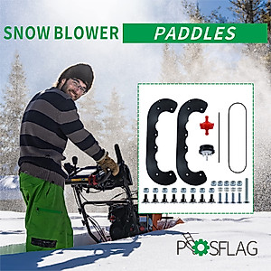 POSFLAG 99-9313 Snow Blower Paddles with 55-9300 Drive Belt Replaces 125-1128 55-9250 55-9251 88-0771 for Toro CCR2000, CCR2400, CCR2400R, CCR2400E, CCR2500, CCR2500R, CCR3000R, CCR3000E Snowthrowers