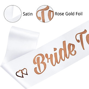 SGKUED Rose Gold Bachelorette Party Sash - Bride to Be Decorations,Bridal Shower Favors,Hen Night Gifts, Engagement Party Satin Favors,Wedding Party Accessories…