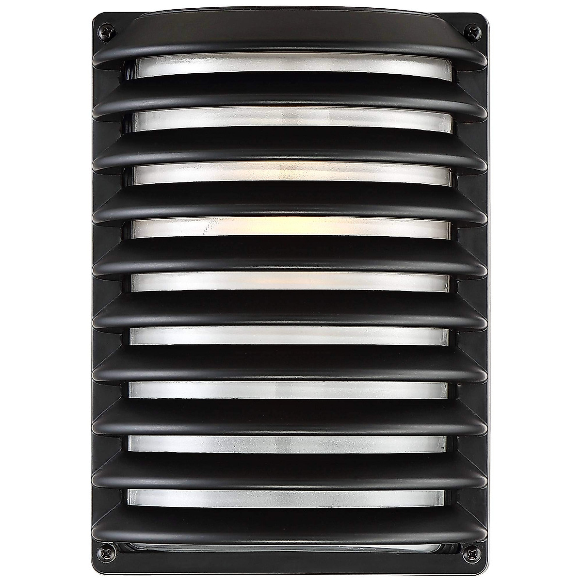 John Timberland Black Grid Modern Industrial Outdoor Wall Light Fixture 10" Frosted Glass Shade for Exterior Barn Deck House Porch Yard Patio Outside Garage Front Door Garden Home Roof Lawn