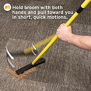 FURemover Pet Hair Removal Broom and Lint Brush Combo with Squeegee and Telescoping Handle That Extends from 3-5', Lint Brush Colors May Vary