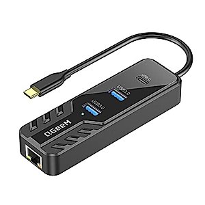 USB C to Ethernet 2.5G Adapter, QGeeM 4-in-1 USB C Hub to 4k Monitor,100W Power Delivery,2 USB 3.0,Full Function USB C Adapter Compatible for Thunderbolt 3/4 MacBook,Lenovo,Dell,HP,Surface