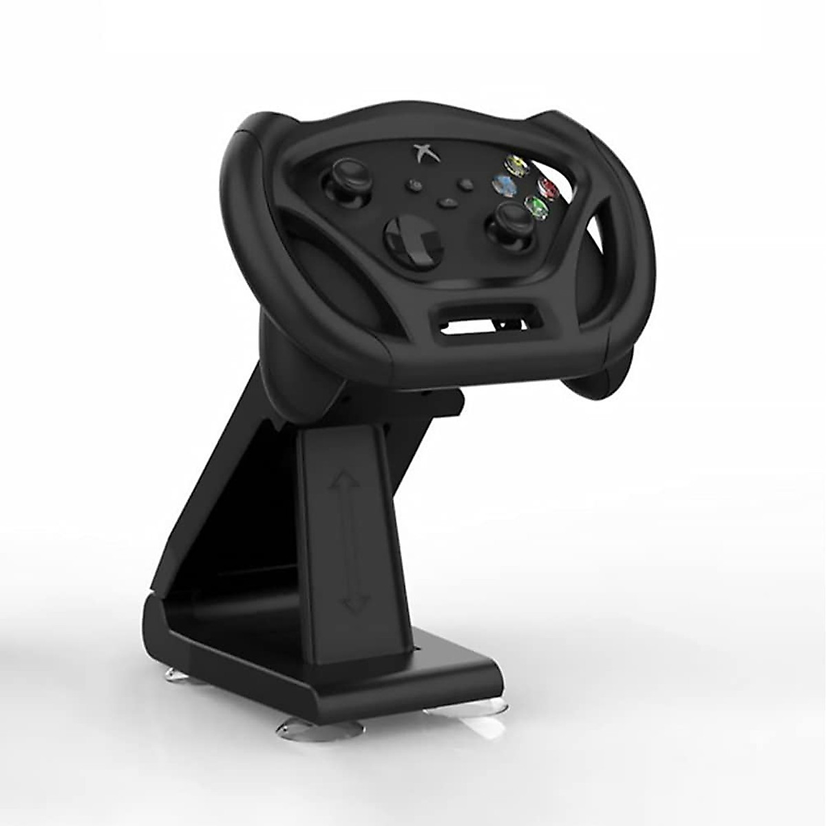 OSALADI Game Racing Wheel Simulator Handle Portable Racing Steering Wheel Stand with 4 Suction Cups Plastic Steering Wheel Compatible with Xbox Series, PC Gaming, Black