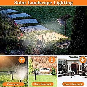 YORMICK Solar Lights Outdoor, 36 LEDs Solar Landscape Spotlights, Waterproof 2 in 1 Wall Lights with USB Charge, Adjustable Solar Panel for Yard Garden Driveway Porch Walkway Pool Patio