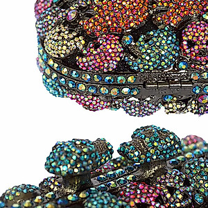 DJBM Glitter Skulls Rhinestone Purse Women's Clutch Handbags Crystal Evening Bags Diamond Evening Clutches for Party Prom, Red