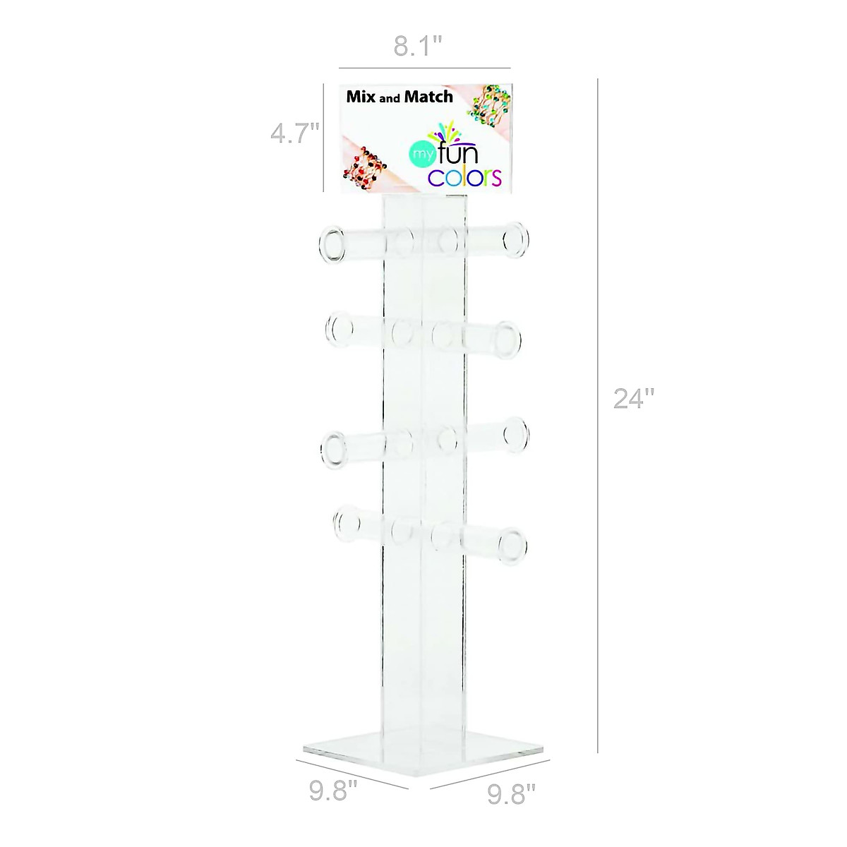 FixtureDisplays® Plexiglass Acrylic 8-bar Bracelet Display Rack Tabletop Jewelry Necklace Display 15398