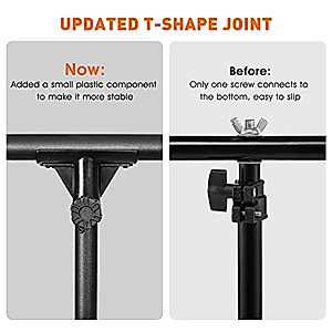 Svopy T Shape Backdrop Stand - 6.5x3.2ft Photo Backdrop Stand for Parties with 4 Spring Clamps, Sandbag and Carry Bag, Sturdy Back Drop Adjustable Stand for Photography, Photoshoot, Parties, Zoom
