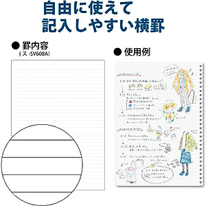 Kokuyo D Shaped Soft Ring Notebook, 7mm Rule, 25 Lines, 80 Sheets, A5, Natural Style, Set of Black, Beige, Navy, Japan Import (SU-SV638A)
