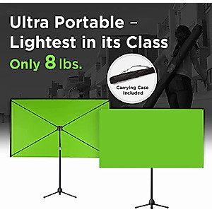 Valera Explorer Green Screen with Stand - Portable Chroma Key Panel, 1000 Free Backgrounds Included, Wrinkle Resistant Green Fabric Backdrop, Tripod & Wall Mount, Carry Case, Portrait & Wide Landscape