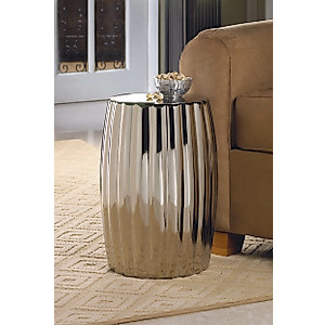Home Locomotion Ceramic Silver Decorative Stool