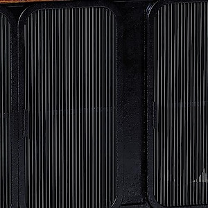 Aisurun 40.94" Modern Storage Cabinet Sideboard with 3 Glass Doors, Fir Top & 2 Tier Storage Shelves for Entryway Living Room Home Office Dining Room, Black+Brown