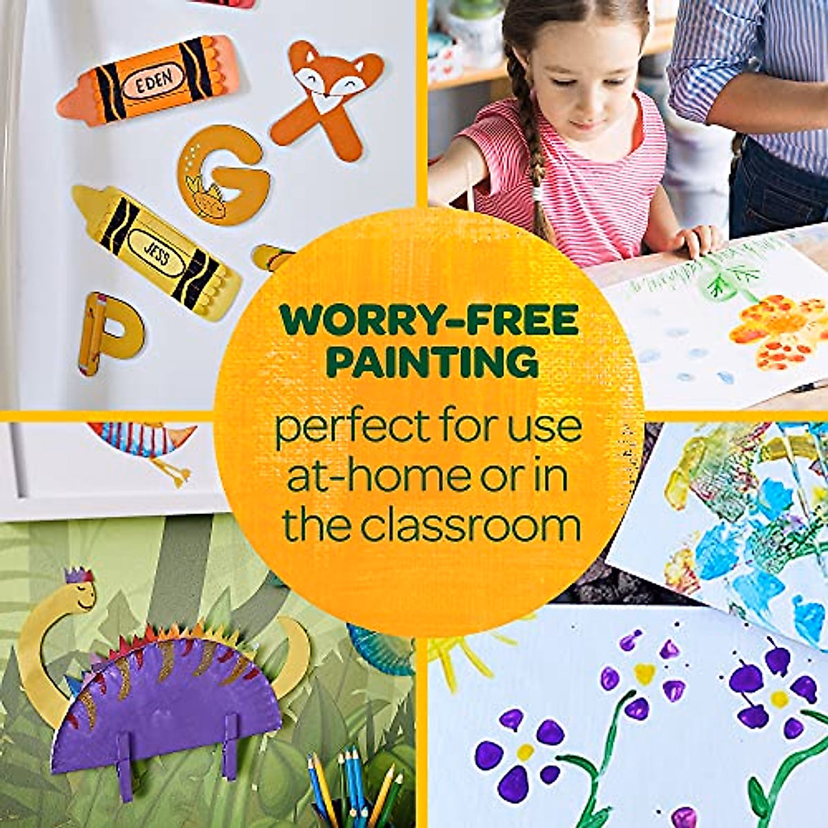 Crayola Washable Kids Paint, 6 Count, Kids At Home Activities, Painting Supplies, Gift, Assorted