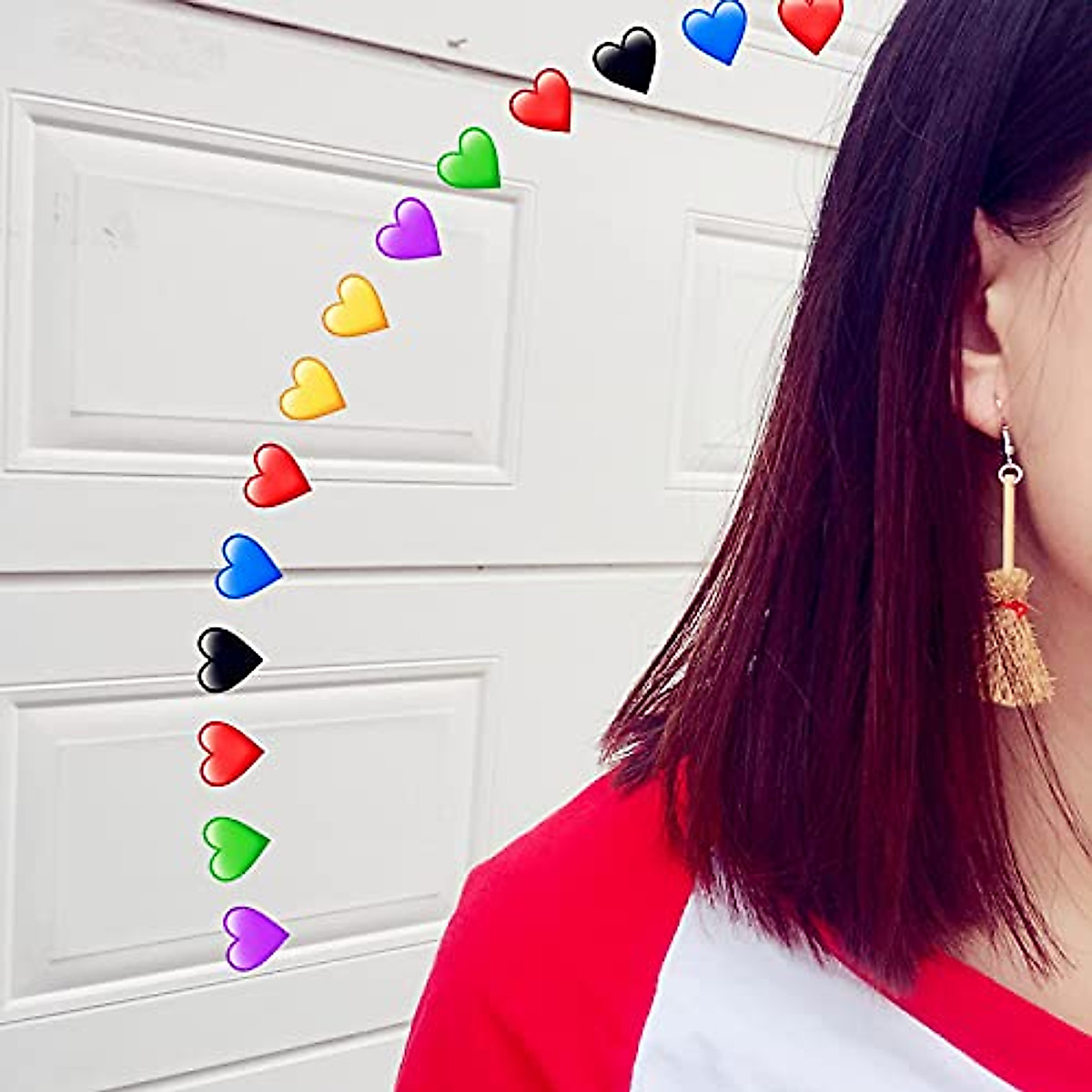 Cute Broom Earrings Handmade Witch's Flying Straw Broom Earrings for Women