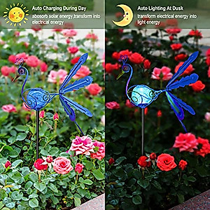 YJFWAL Peacock Solar Garden Lights Peacock Decor Garden Waterproof Peacock Solar Stake Lights Solar Pathway Lights for Patio, Halloween Decor, Lawn Decor