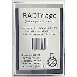 RADTriage Model50 Radiation Dosimeter & Self-indicating Instant Radiation Alert Dosimeters Practically Non-Destructible, Tamper Resistant, Tamper Evident Highly Reliable & Robust Emergency Dosimeter