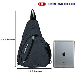 NeatPack Versatile Canvas Sling Bags, Travel Backpack, Wear Over Shoulder or Crossbody Bags - Black