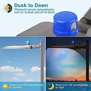2Pack 320W LED Parking Lot Lights 44800lm (Eqv.1200W MH/HPS) 5000K Daylight Led Parking Lot Lighting with Photocell,Arm Mount, IP65 Outdoor Area Light Energy Saving Upto 2400KW*2/Y(5Hrs/Day)