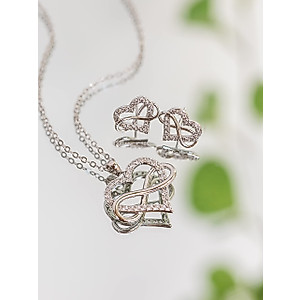 Sash & Soph Sterling Silver Infinity Heart Cubic Zirconia Earrings, 925 Metal Type, Women's Stud Earrings