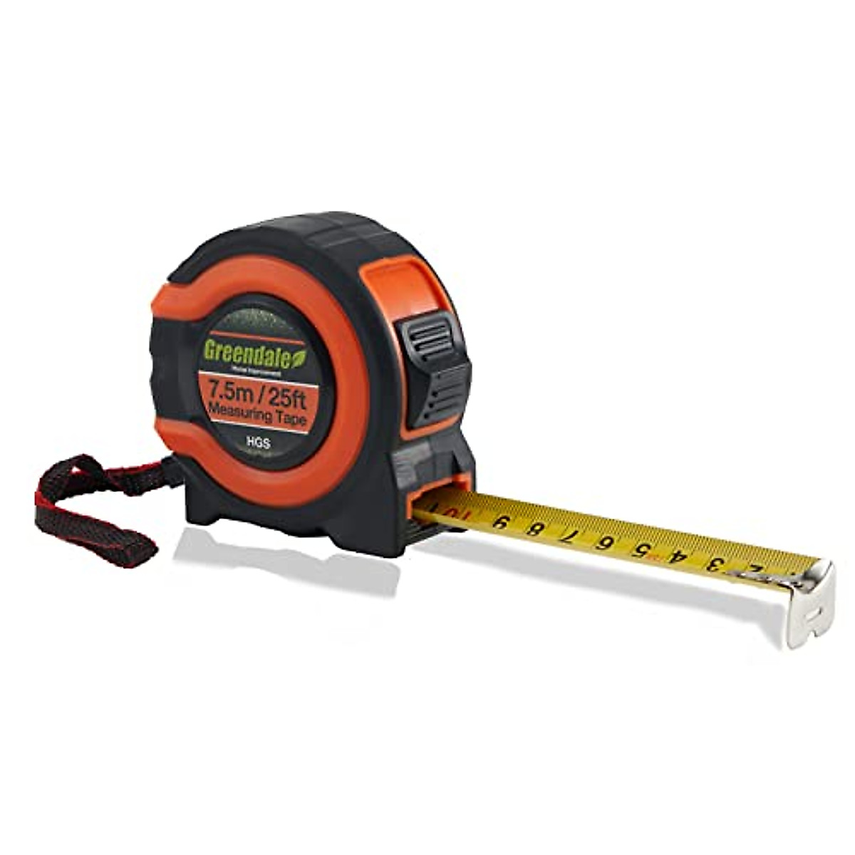 Greendale - 6 Pack of 25 ft Tape Measures / Measuring Tapes - Inches & Centimeters - Tough Outer Shell - Thumb and Quick Lock - Autowind - Belt Clip