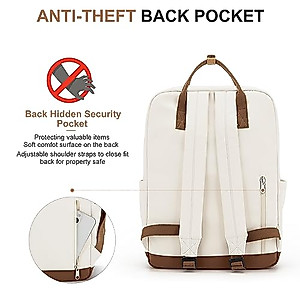 weradar Kawaii School Bag For Teens Girls Boys,Lightweight College Backpacks With Laptop Compartment,Waterproof Trendy Casual Daypack Backpacks For Women(Beige Brown)