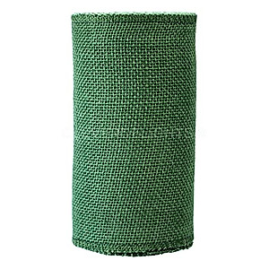 CleverDelights 6" Green Burlap Roll - Finished Edges - 10 Yards - Jute Burlap Fabric