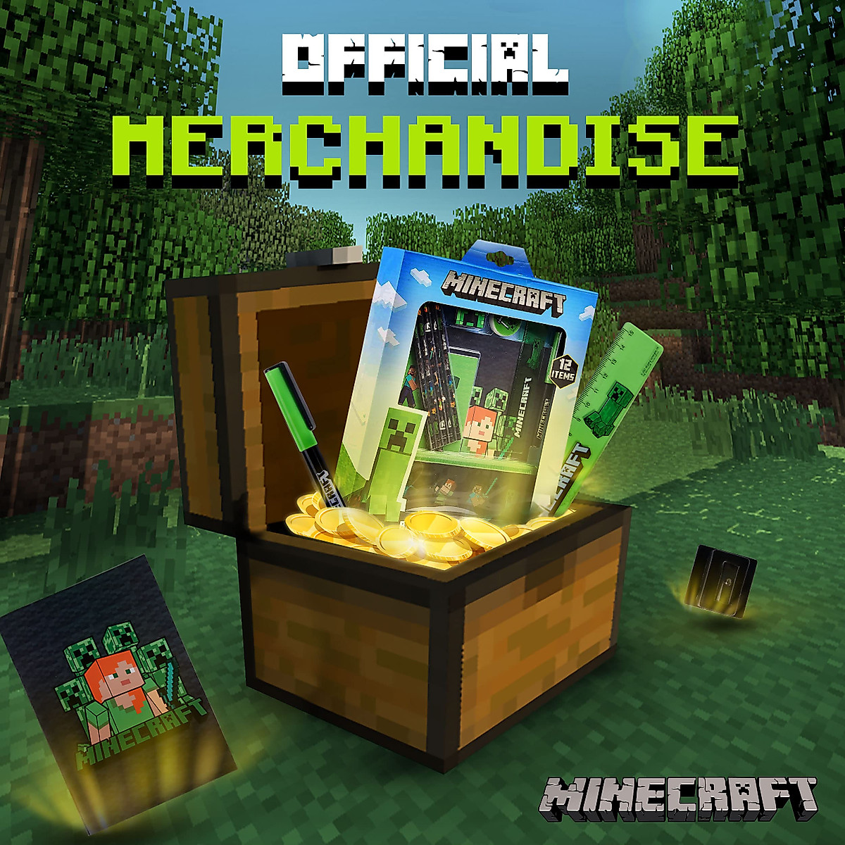 Minecraft Pencil Case and Stationery Set School Supplies Gifts for Kids