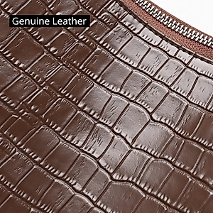 Women Genuine Leather Small Shoulder Bag Crossbody Classic Clutch Purses 90s Y2k Bags (Coffee)